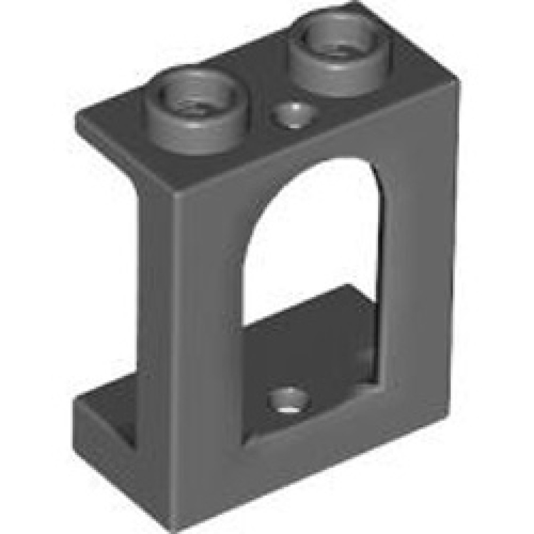 LEGO Part 6181291 - 90195 - Wall 1x2x2 with Bowed Slit Dark Stone Grey ...