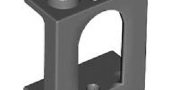 LEGO Part 6181291 - 90195 - Wall 1x2x2 with Bowed Slit Dark Stone Grey ...