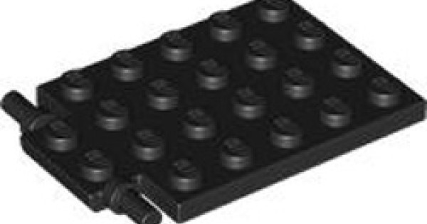 LEGO Part 6057903 - 92099 - Plate 4x5 with Shaft Diameter 3.2 Black ...