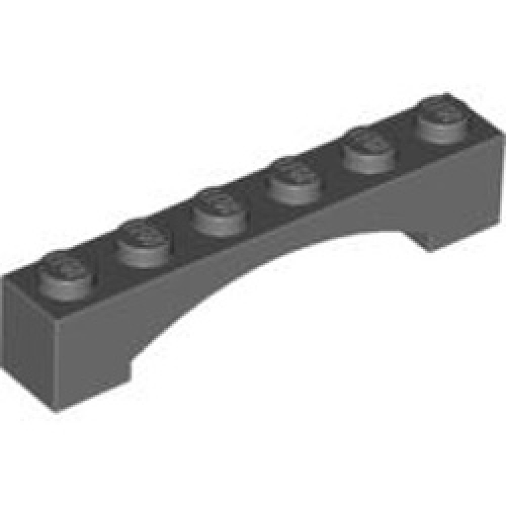 LEGO Part 4620760 - 92950 - Brick 1x6 with Inside Bow Dark Stone Grey ...
