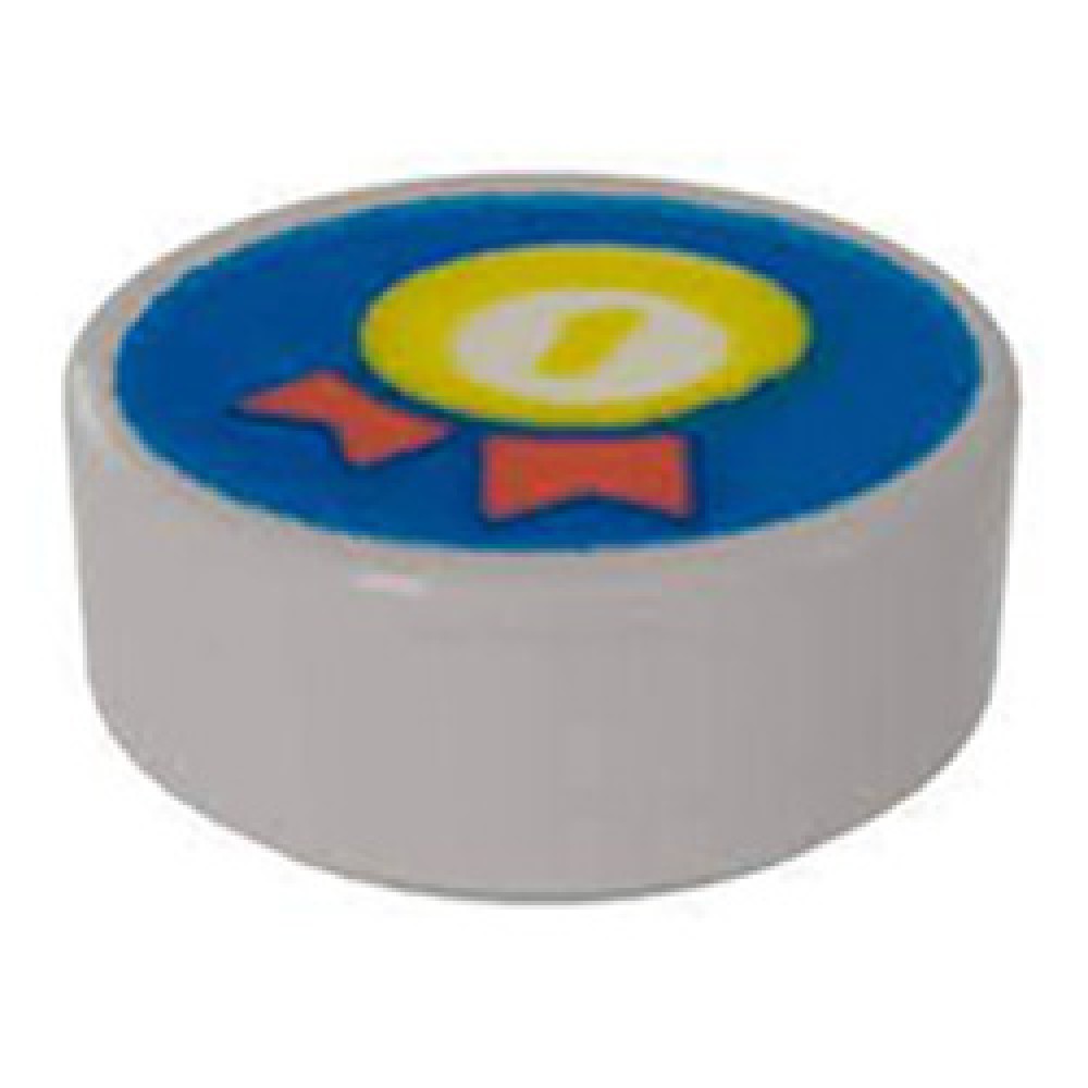 LEGO Part - 98138pb155 - Flat Tile 1x1 Round Number 138 with Medal and ...