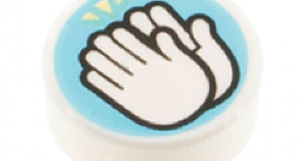 LEGO Part - 98138pb278 - Flat Tile 1x1 Round with Clapping Hands White ...