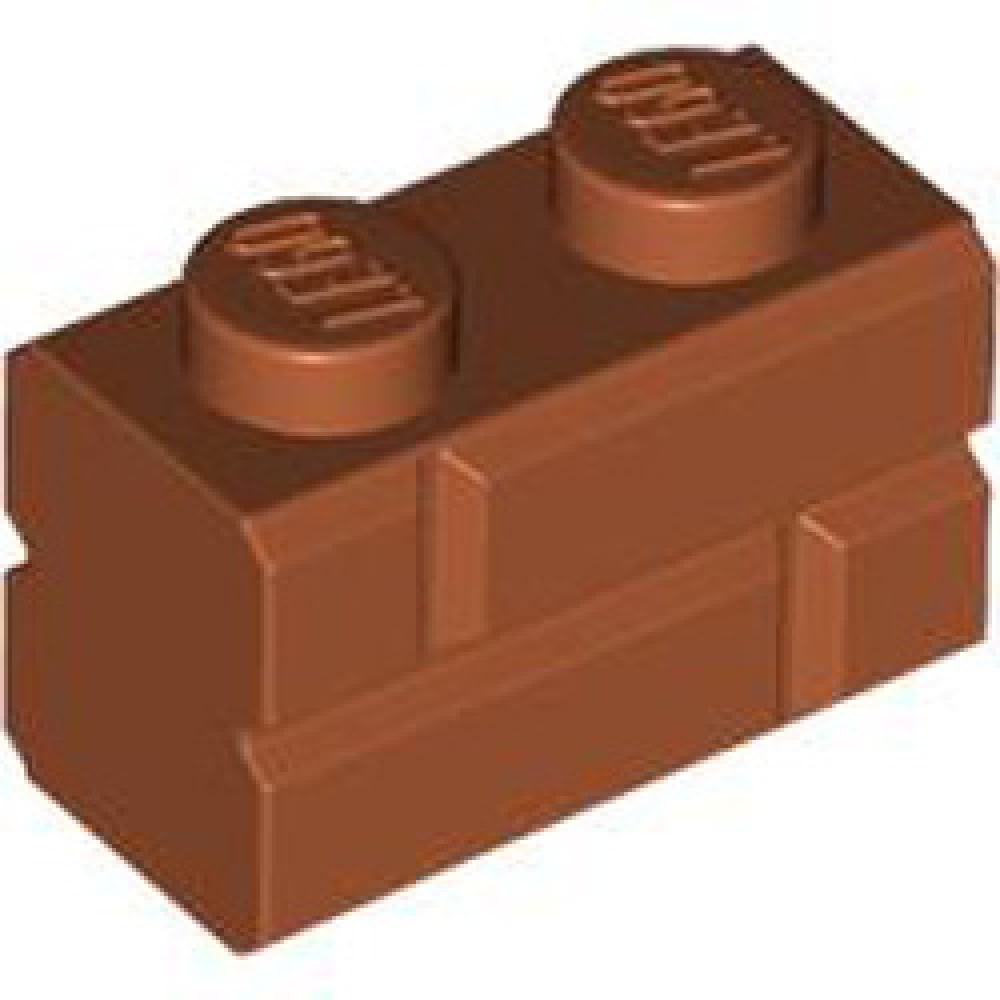 LEGO Part 6314383 - 98283 - Profile Brick 1x2 Single Grove Dark Orange ...