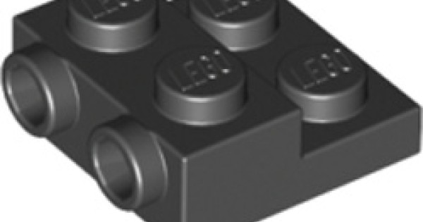 LEGO Part 6052126 - 99206 - Plate 2x2x2/3 with 2 Horizontal Knob Black ...