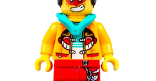 LEGO Part - MK047 - Monkie Kid with Flame Yellowish Orange Open Jacket ...